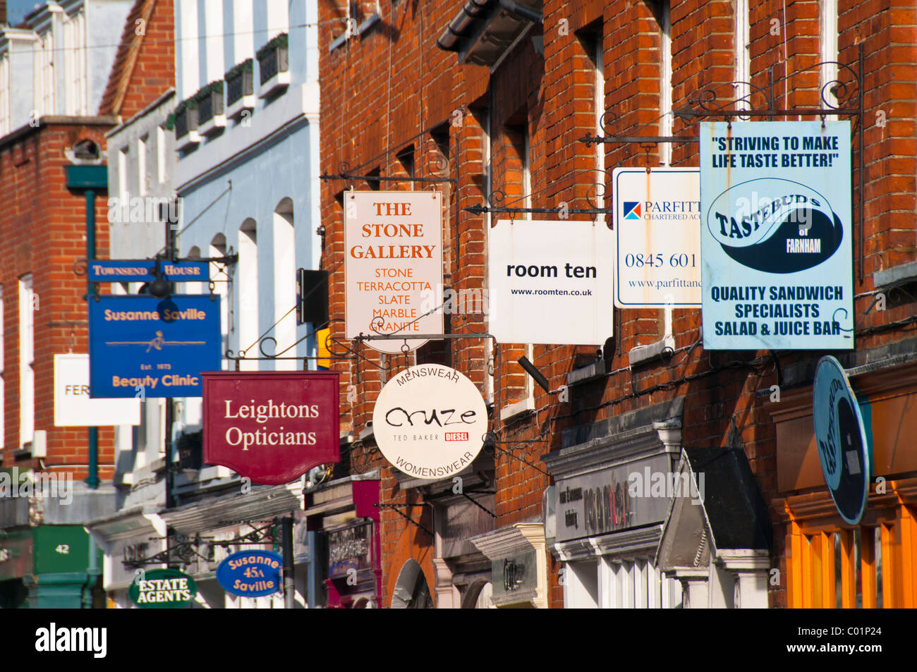 Typical High Street in a small town in Britain Stock Photo - Alamy