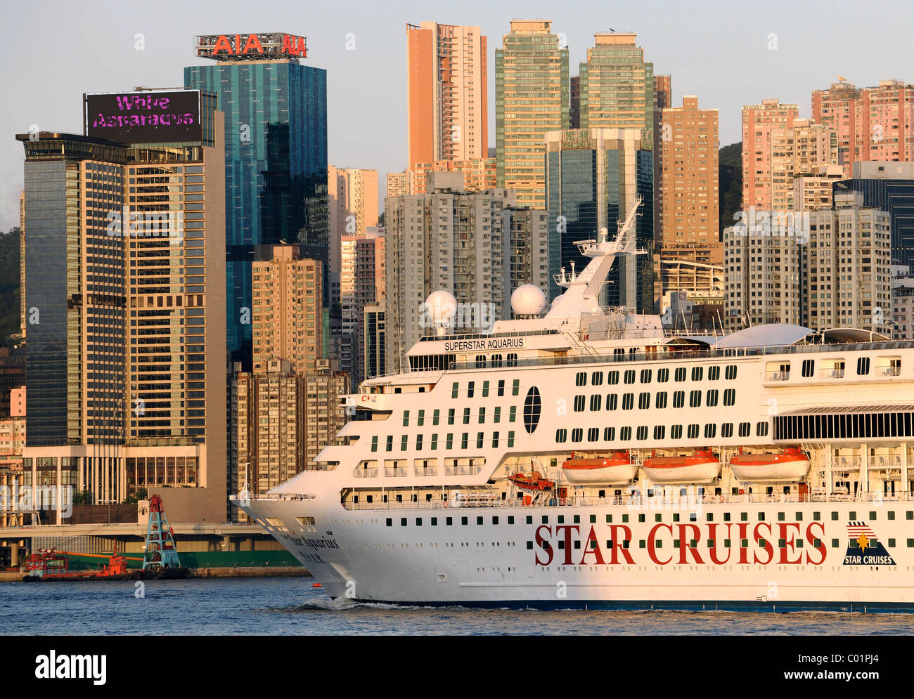 Skyline and cruise ship Star Cruises, Hong Kong, China, Asia Stock ...