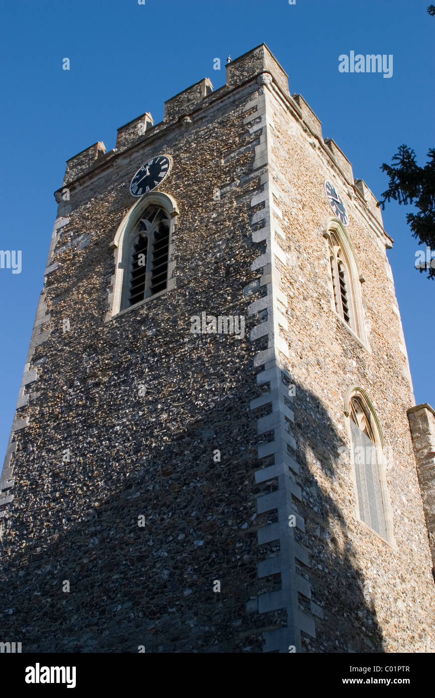 Church Tower Clock Stock Photo - Alamy