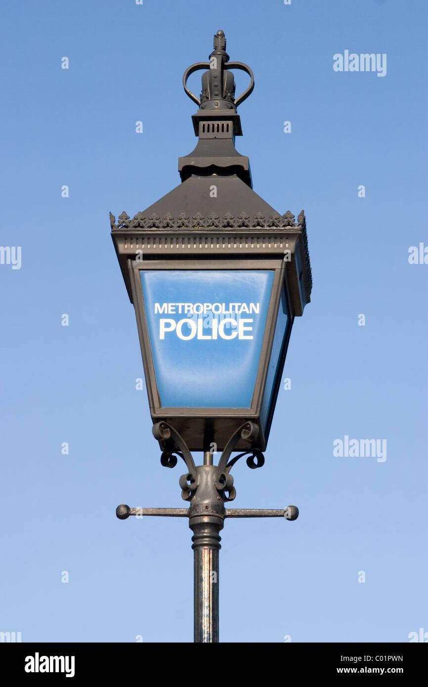 Vintage police station sign blue hi-res stock photography and images ...