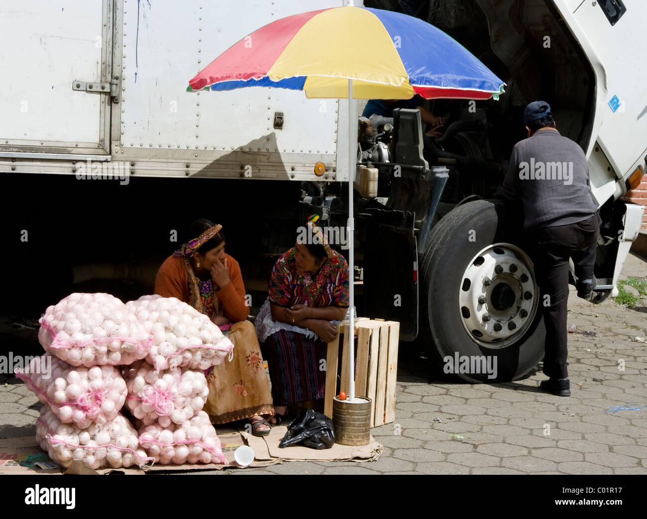 Guatemala. Town of Almolonga. Vegetables market Stock Photo - Alamy
