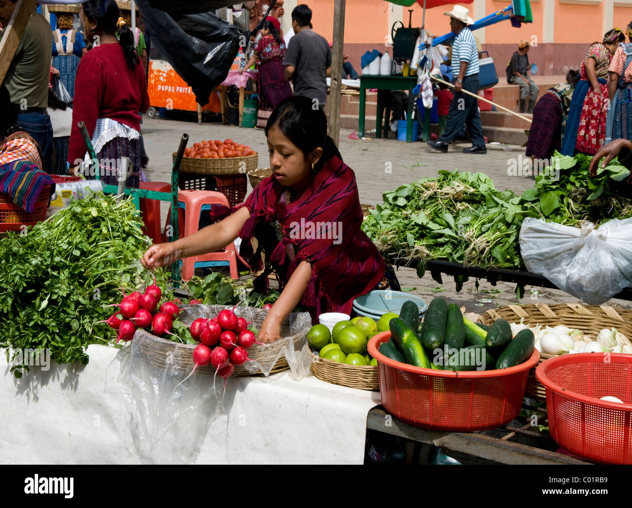 Guatemala. Town of Almolonga. Vegetables market Stock Photo - Alamy