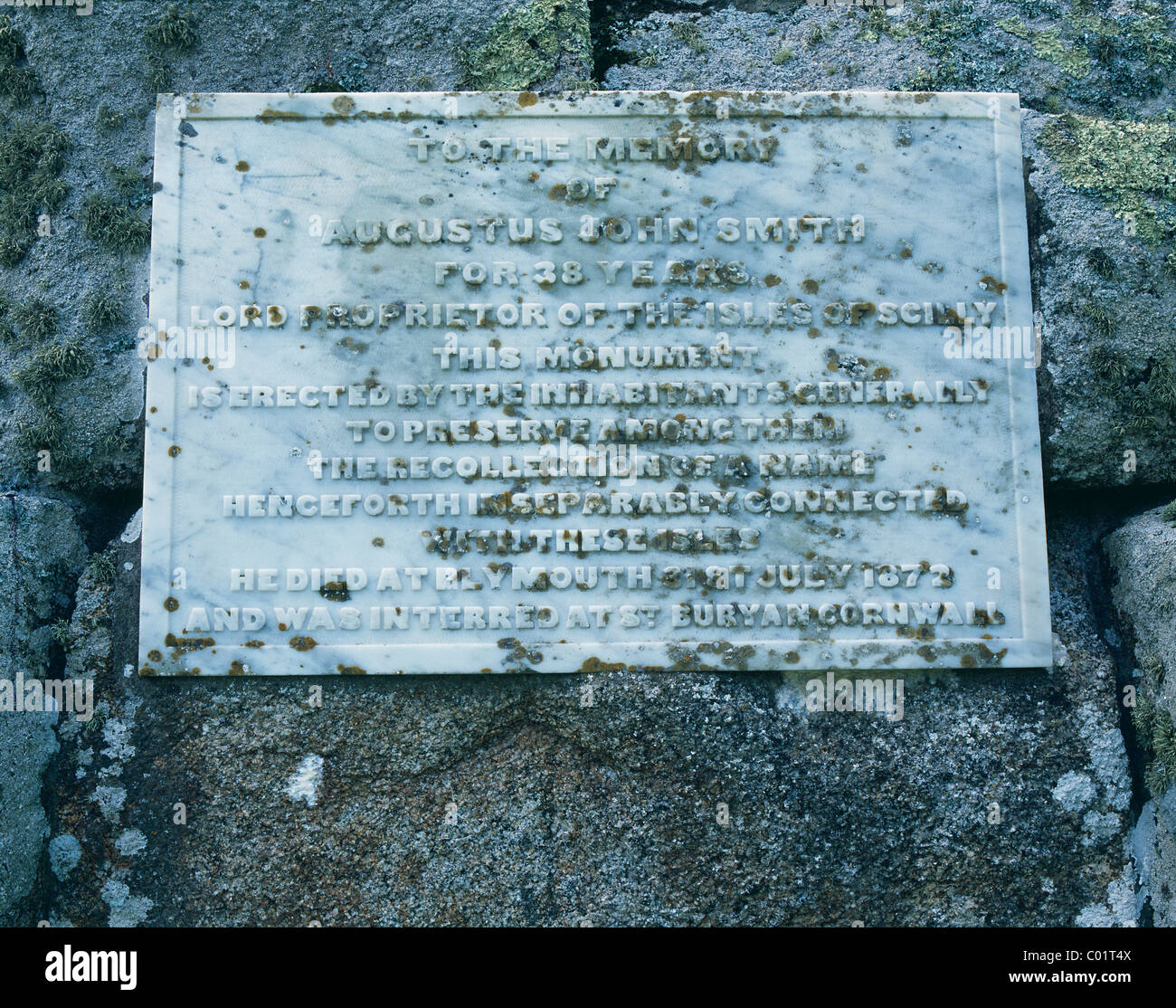 Memorial to Augustus Smith (died 1872) in Old St Mary's churchyard at ...