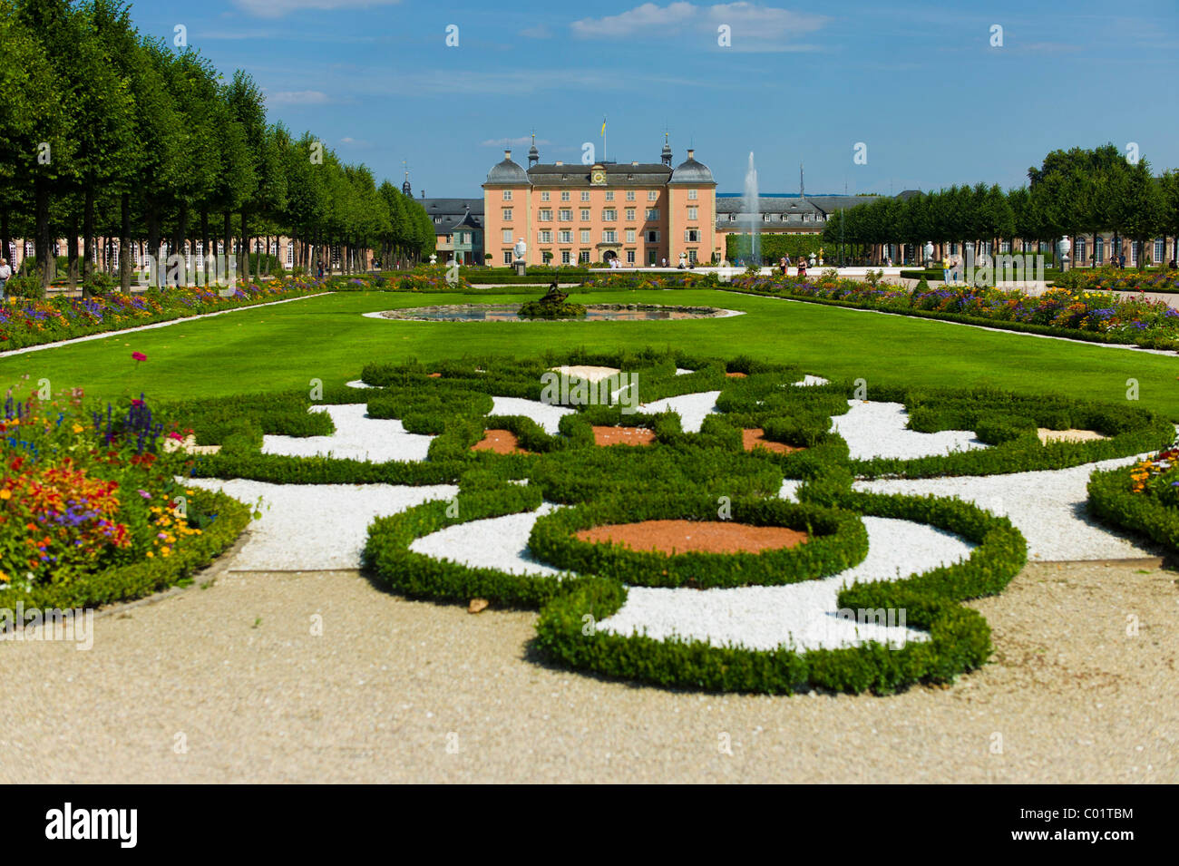 Castle gardens and Schloss Schwetzingen castle, 18th century ...