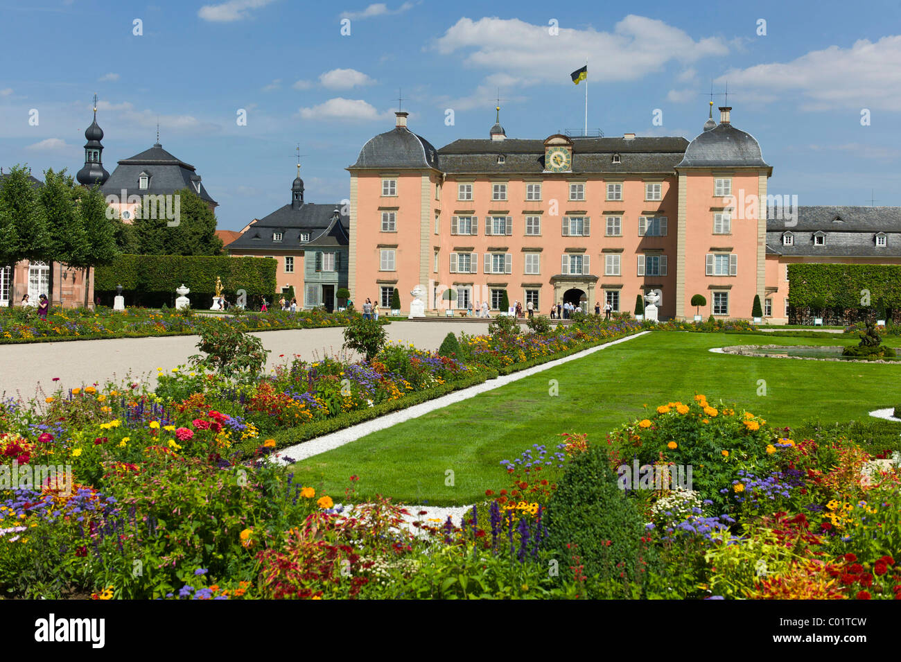 Castle gardens and Schloss Schwetzingen castle, 18th century ...