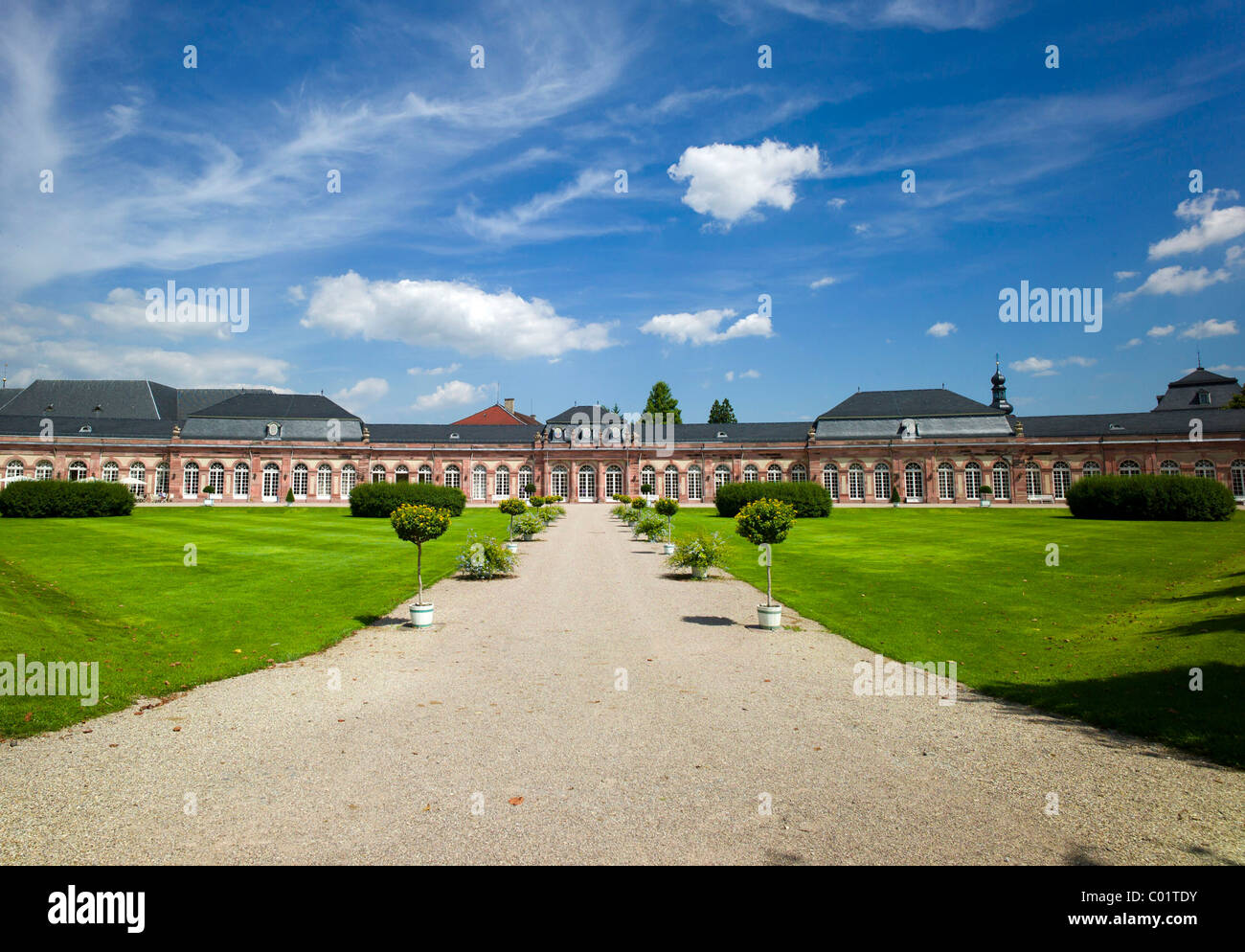 Palace gardens and Schloss Schwetzingen castle, 18th century ...