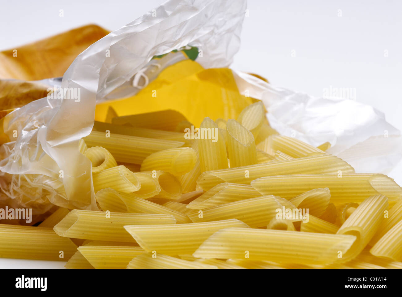 Penne pasta gluten free in Open package Stock Photo - Alamy