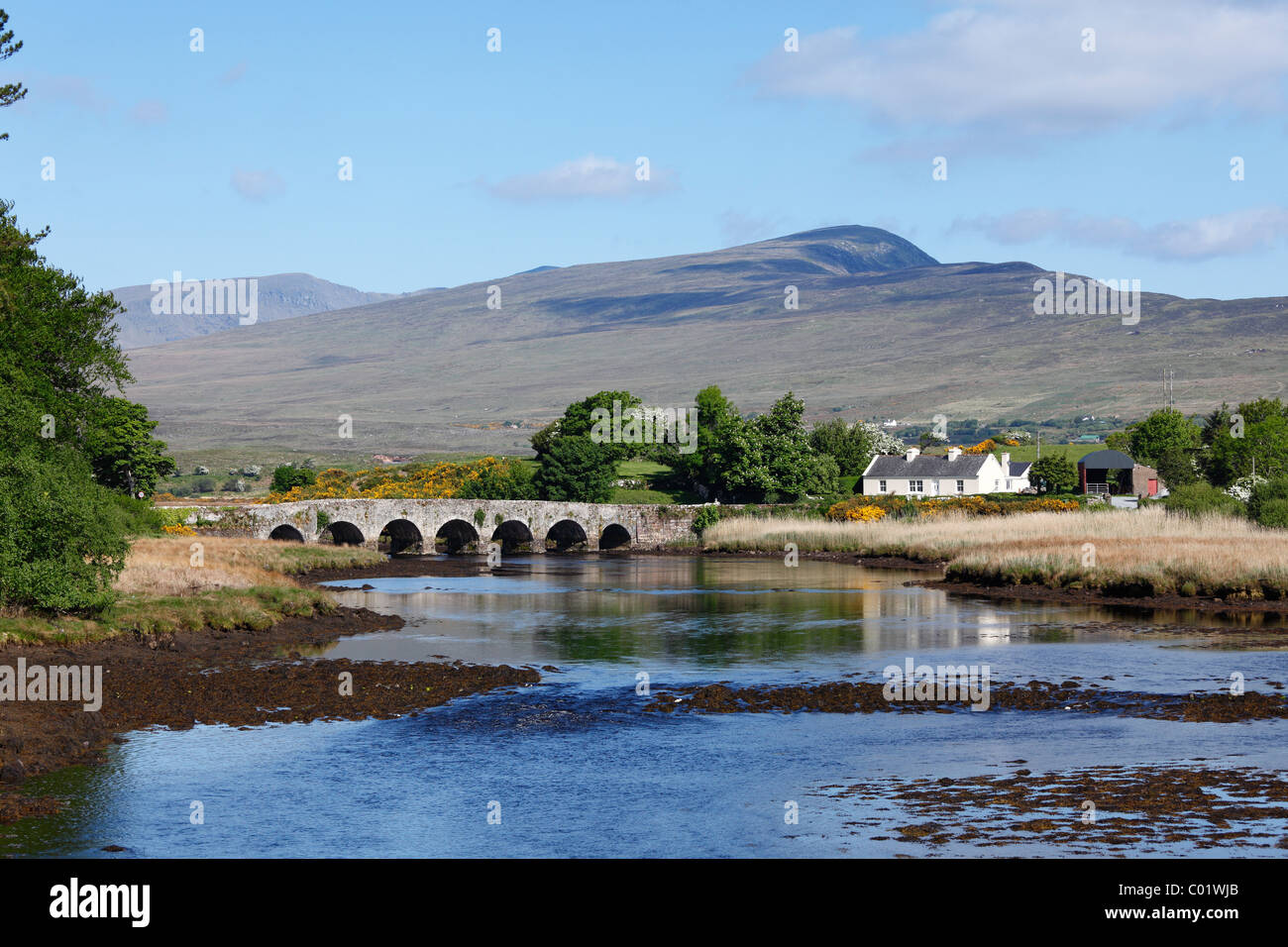 Burrishoole Bridge near Newport, County Mayo, Connacht, Republic of ...