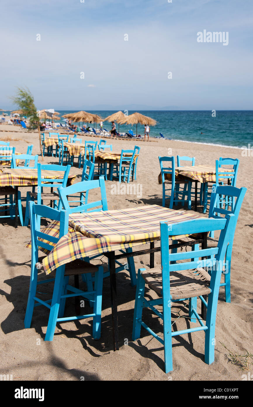 Greek blue table and chairs hi-res stock photography and images - Alamy