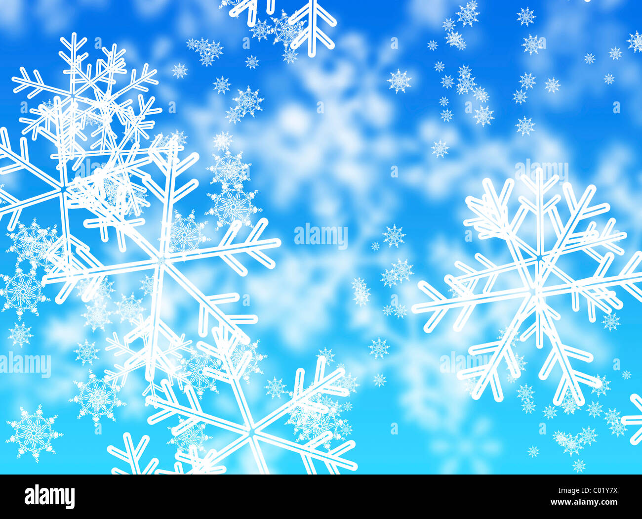 Abstract Snowflakes Blue Background Stock Photos & Abstract Snowflakes ...