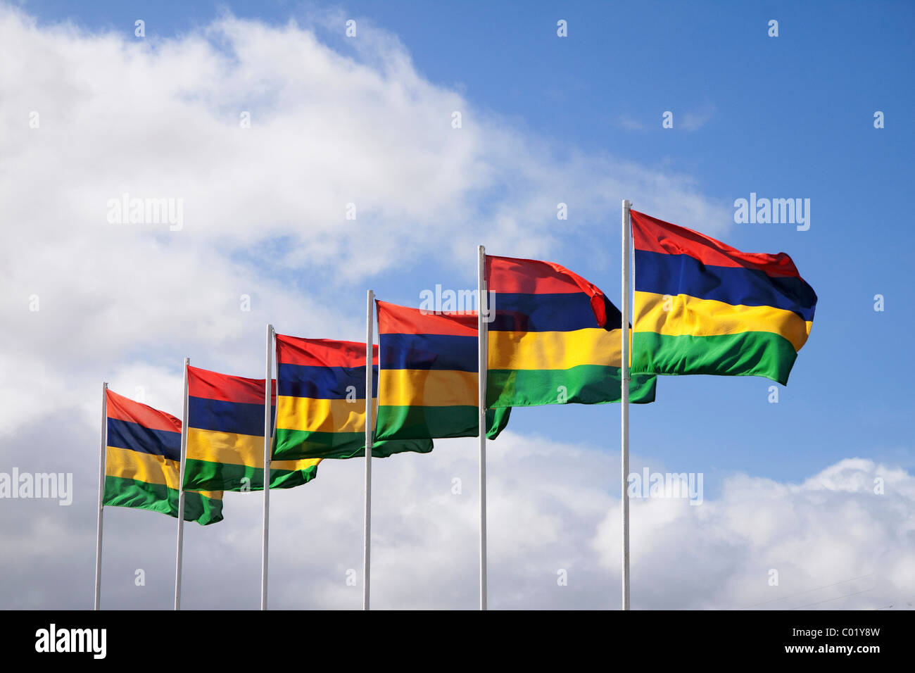 Flags of Mauritius Stock Photo - Alamy