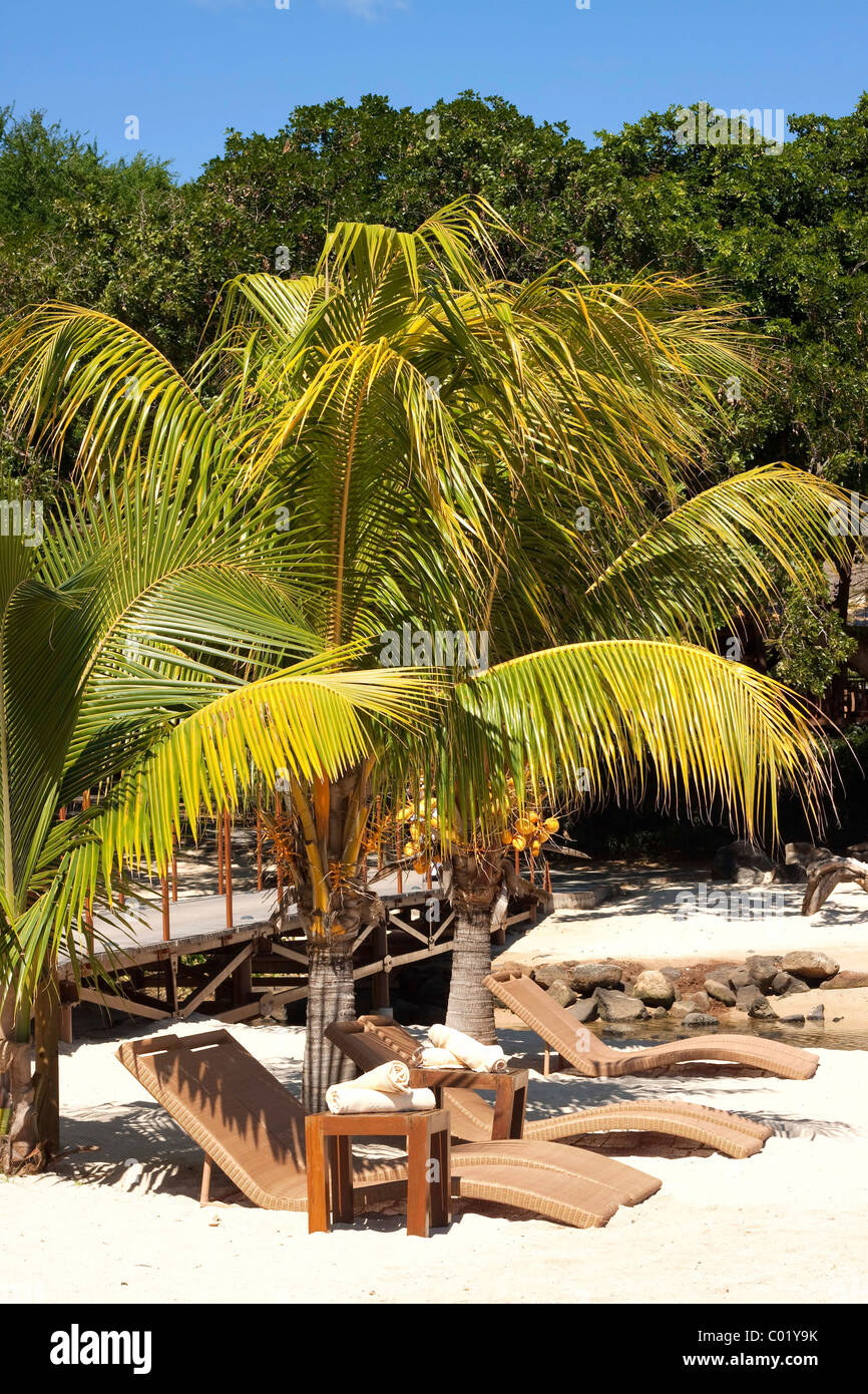 Public beach of Albion on the island of Mauritius, Africa Stock Photo ...