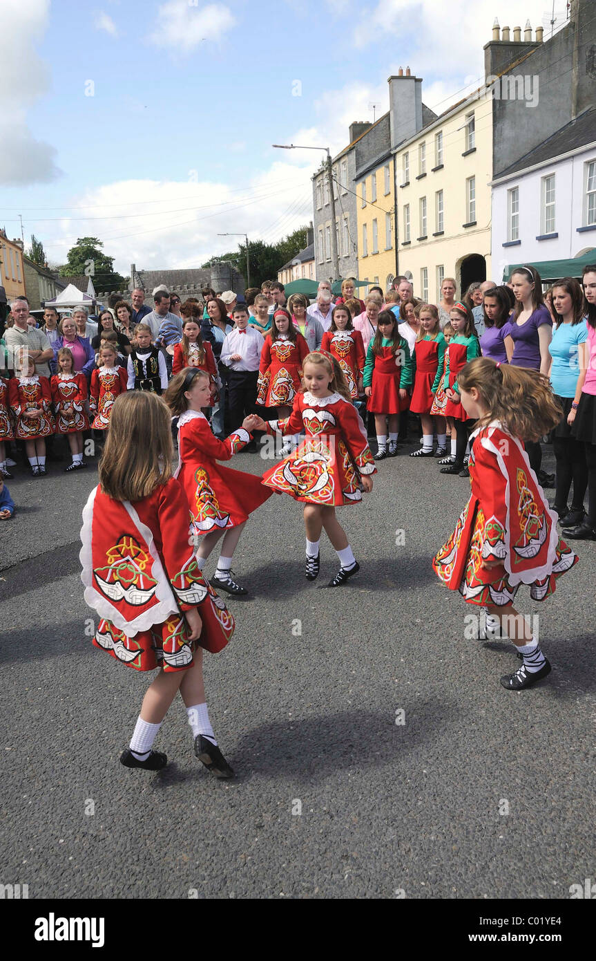 Children in traditional costume with Neo-Celtic motives for an event ...