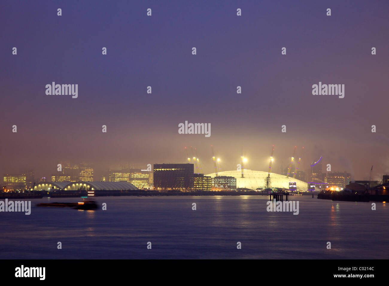 O2 Arena or Millennium Dome taken from the Thames Flood Barrier ...