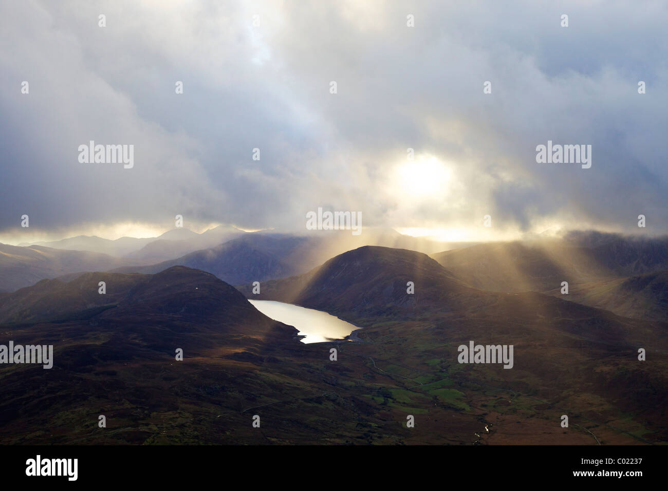Llyn Cowlyd reservoir, Snowdonia, North Wales, Cymru, UK, United ...