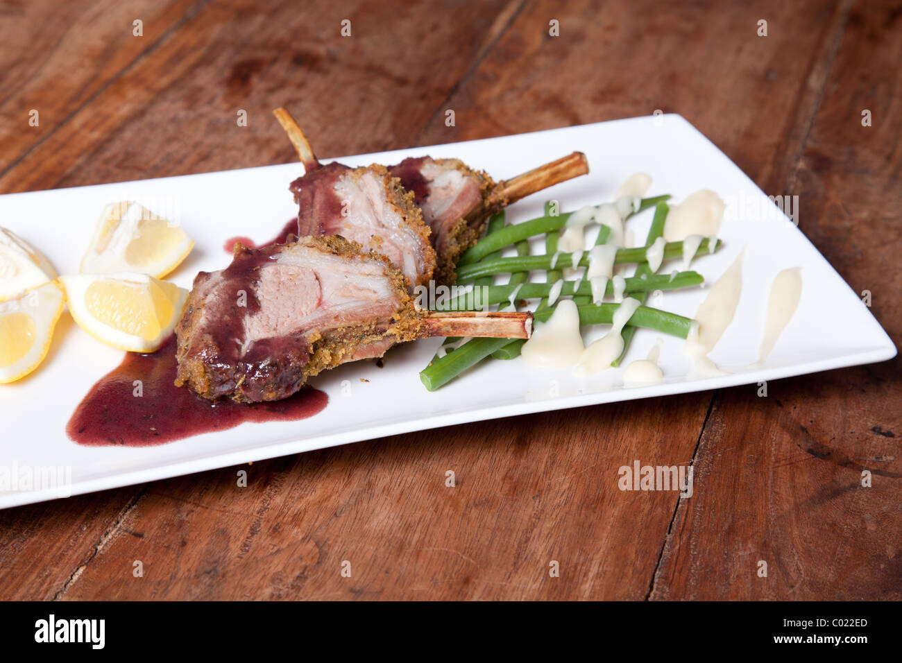 Lamb chops with roast vegetables hi-res stock photography and images ...