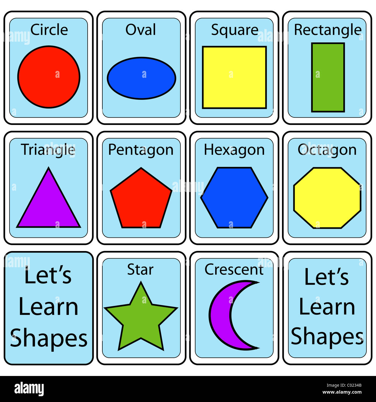 Set of Shape Flash Cards Stock Photo - Alamy