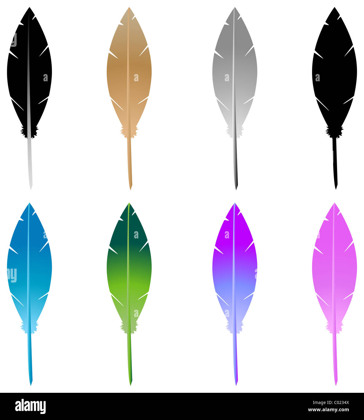 Silhouette feather symbols hi-res stock photography and images - Alamy