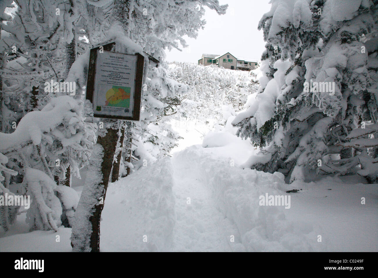 Greenleaf Hut during the winter months in the White Mountains, New ...