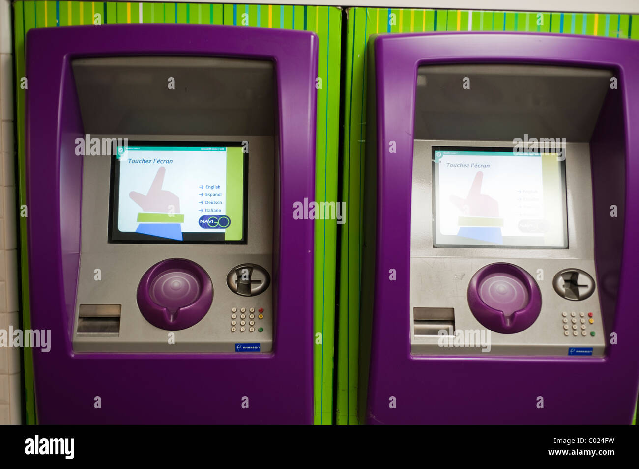 Paris, France, Metro Automatic Tickets Vending Machine, inside, Touch ...