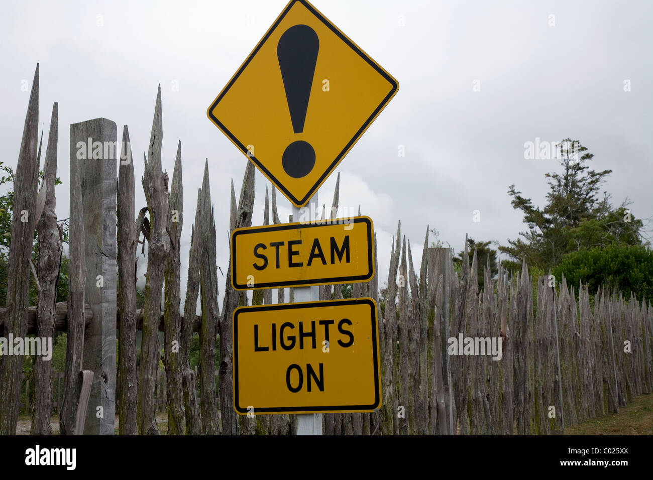 steam sign, New Zealand Stock Photo - Alamy