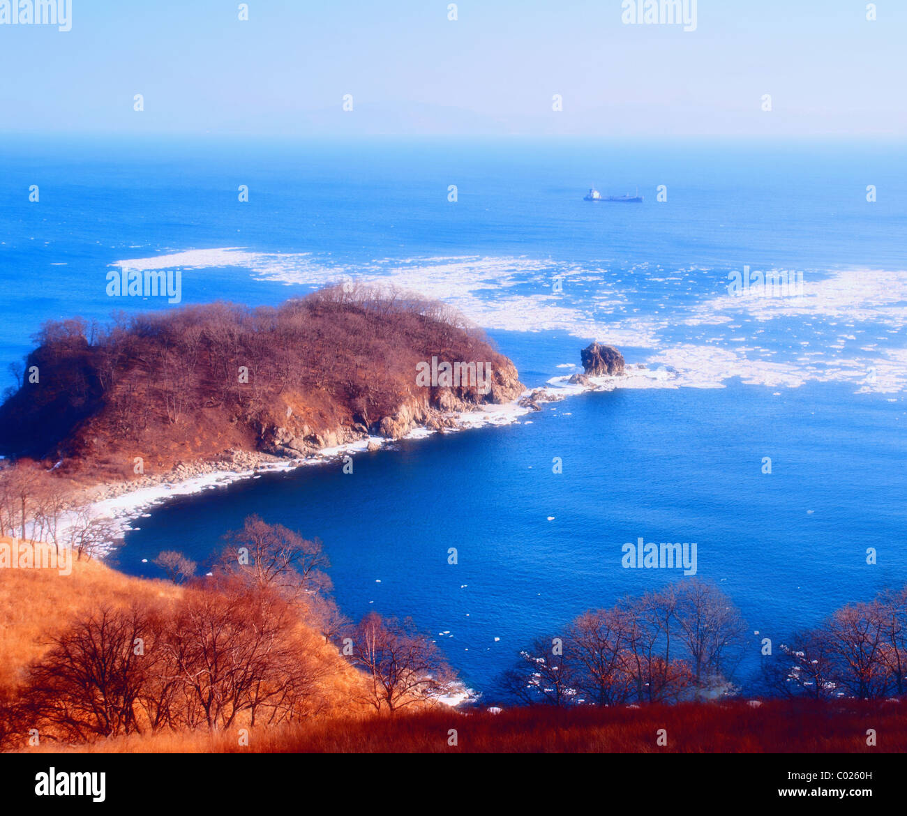 winter landscape, Sea of Japan with the ice Stock Photo - Alamy