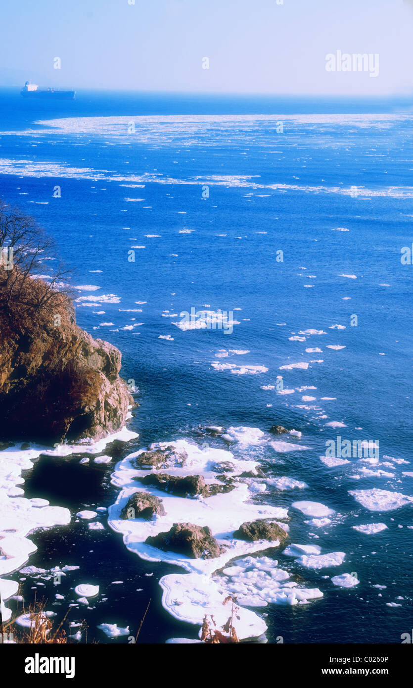 winter landscape, Sea of Japan with the ice Stock Photo - Alamy