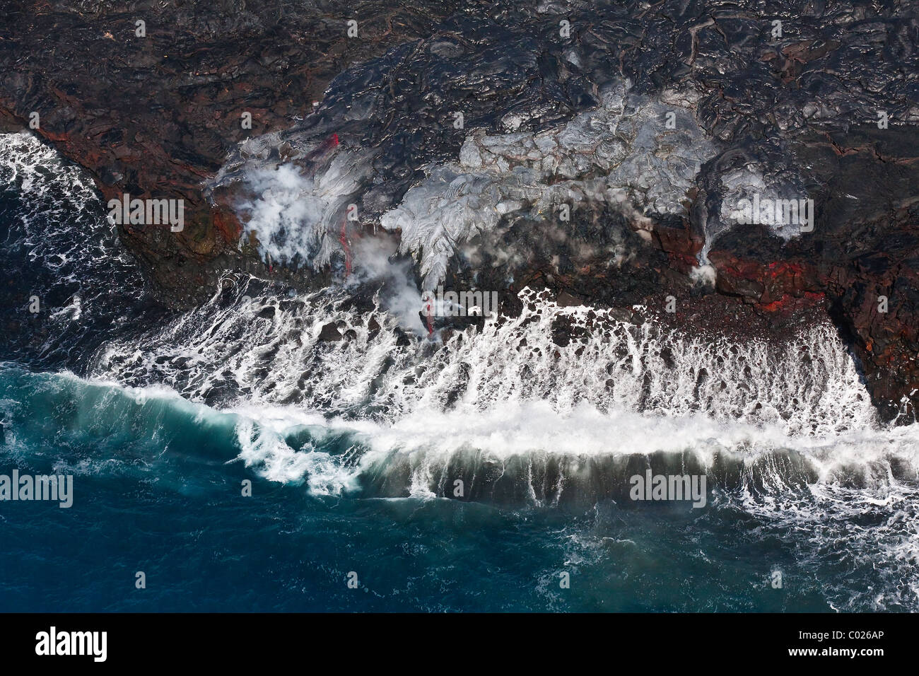 The newest ocean entry near Kalapana, Big Island, Hawaii, USA Stock ...