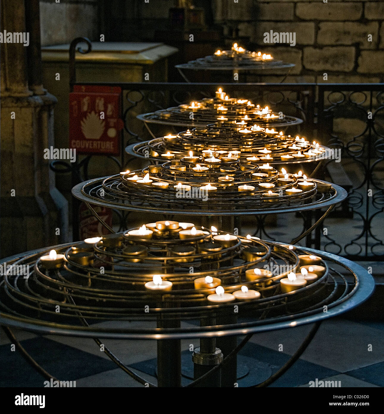 Notre Dame Cathedra Paris France Candles Worship Stock Photo - Alamy