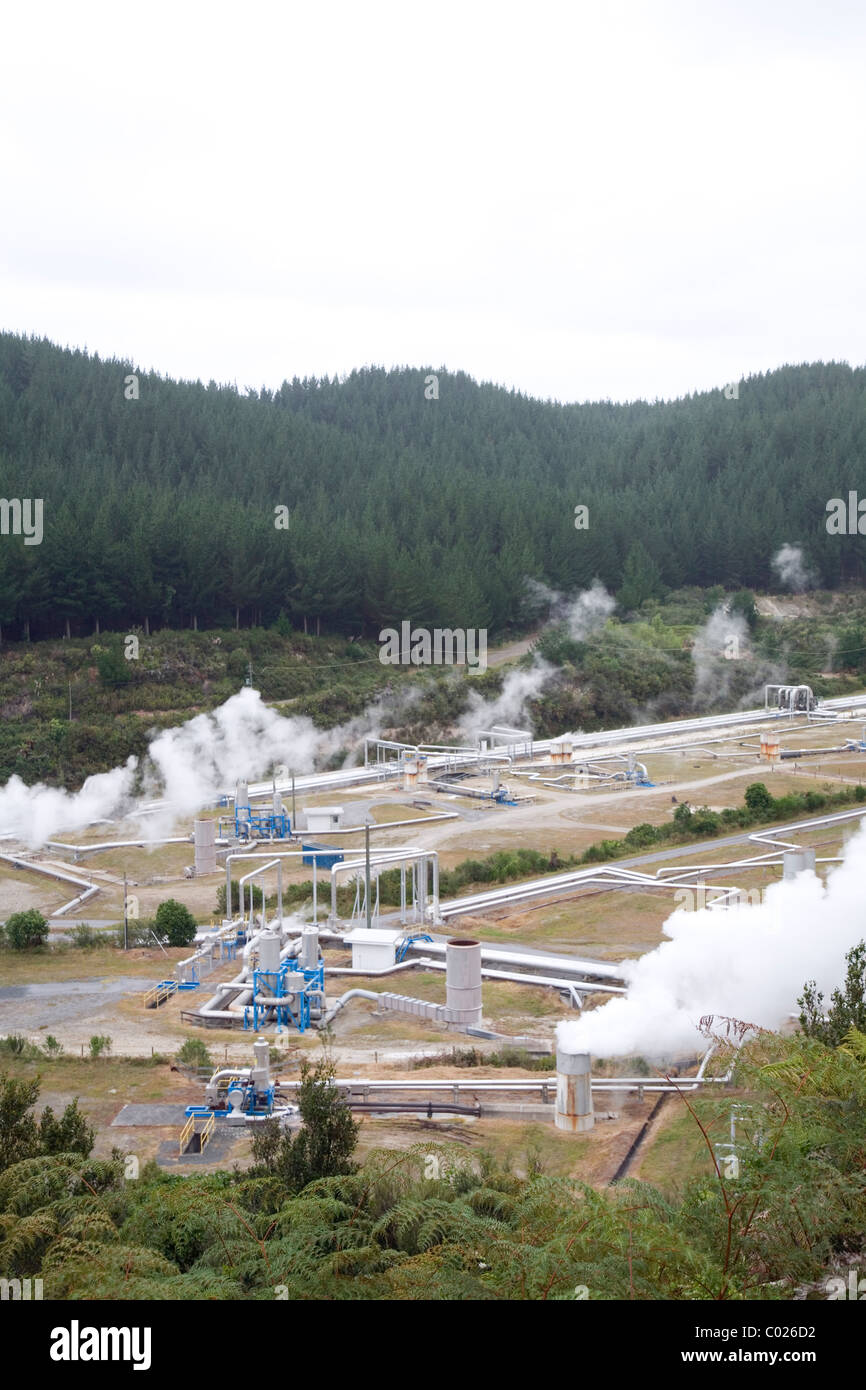 Pipelines, steam, New Zealand Stock Photo - Alamy