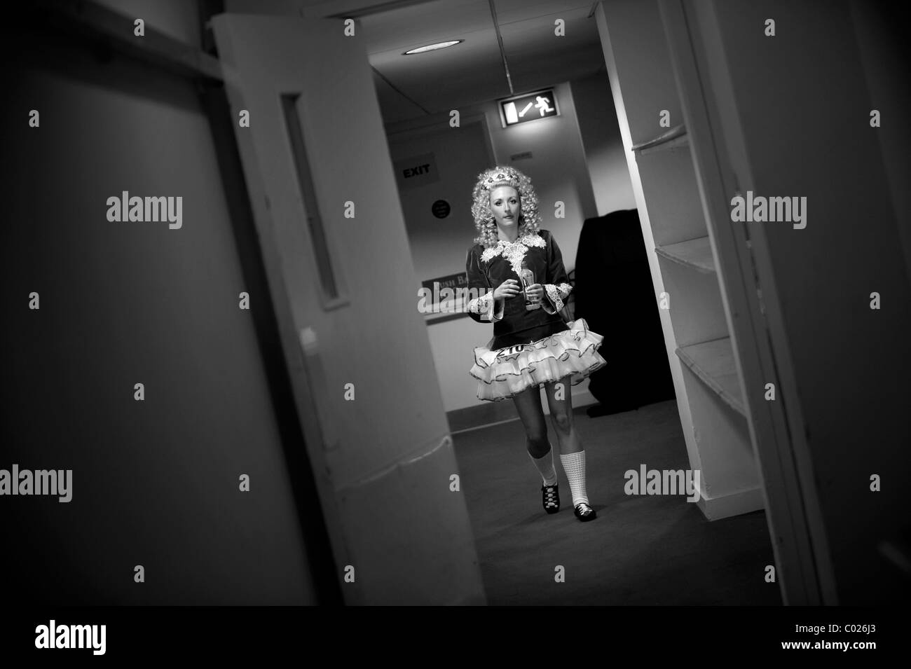 Dancer backstage. 2010 World Irish Dancing Championships at the Glasgow ...