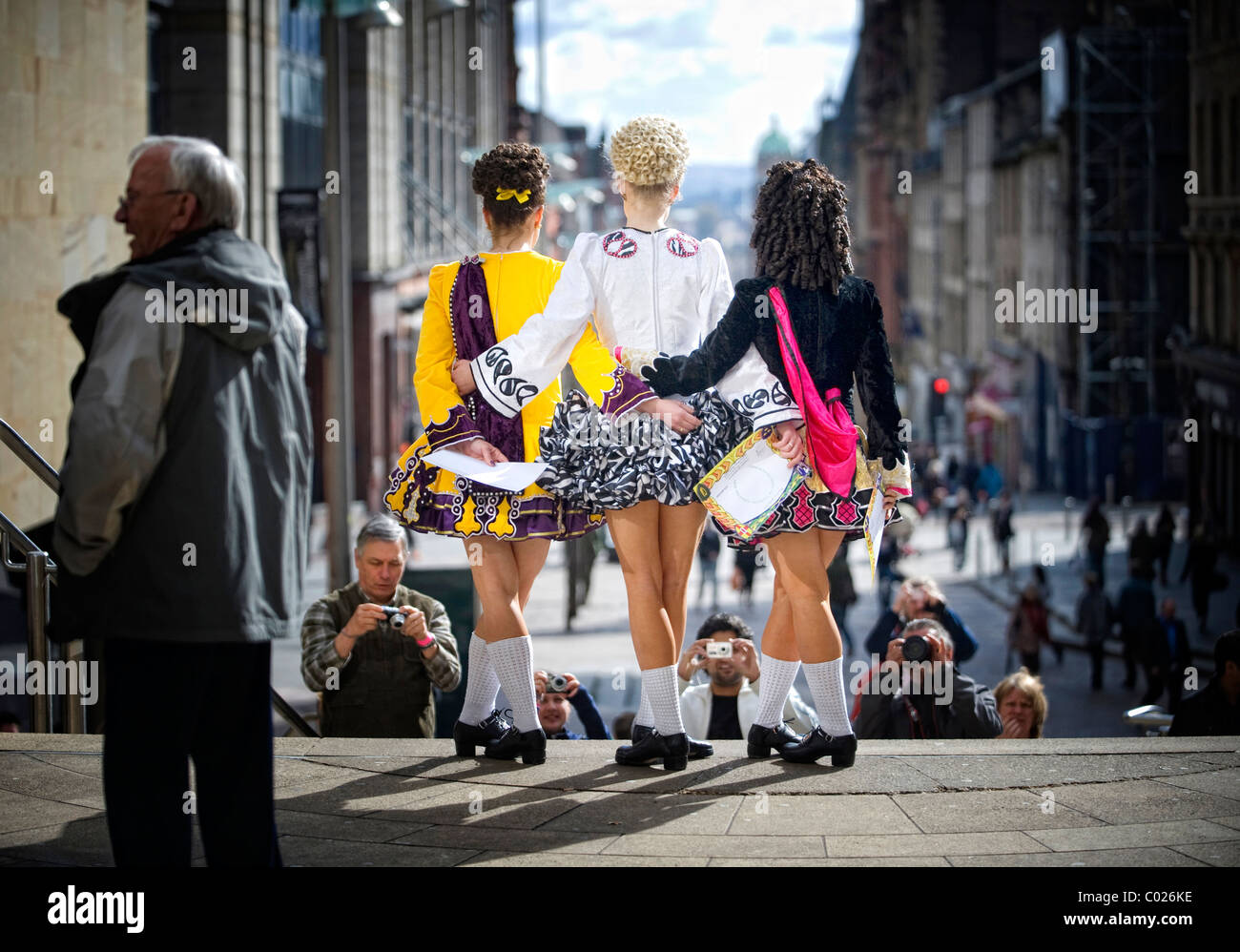 Competition winners pose for photograph on the steps. 2010 World Irish ...