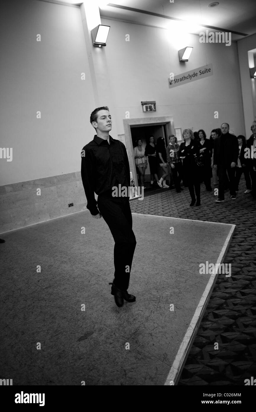 Male dancer practises before final of competition. 2010 World Irish ...