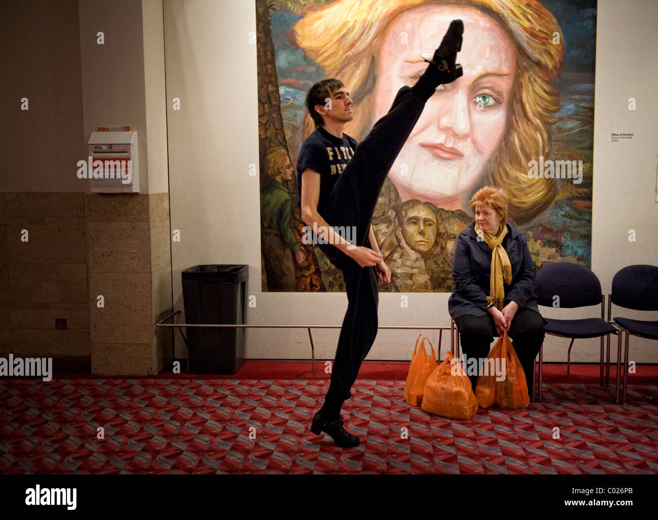 Dancer going over his routine before competition. 2010 World Irish ...