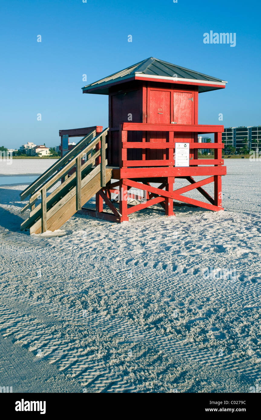Lifeguard Hut, Dawn, Siesta Key Beach, Florida, Sarasota, USA Stock ...