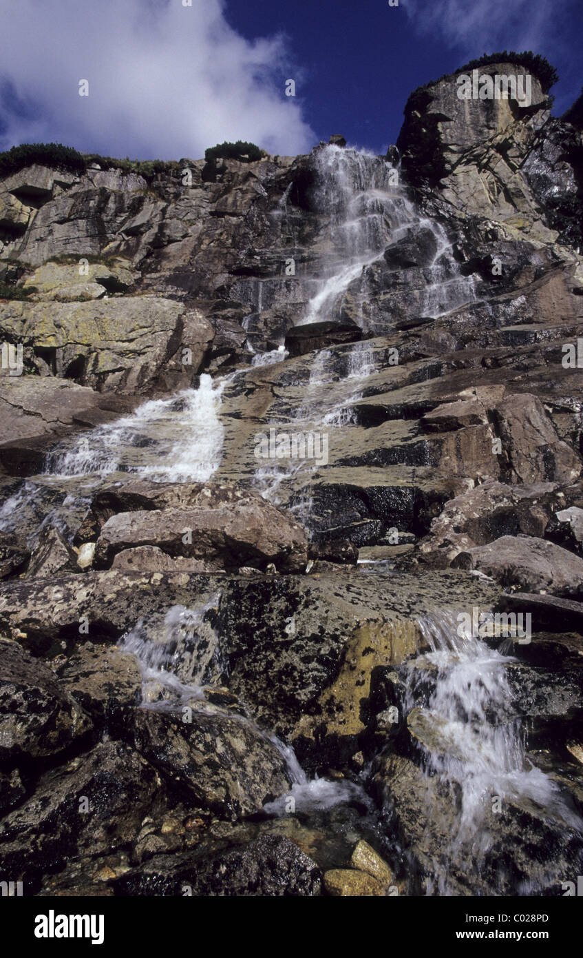 High Tatras's waterfall "Skok" in "Mlynicka dolina", the valley close ...