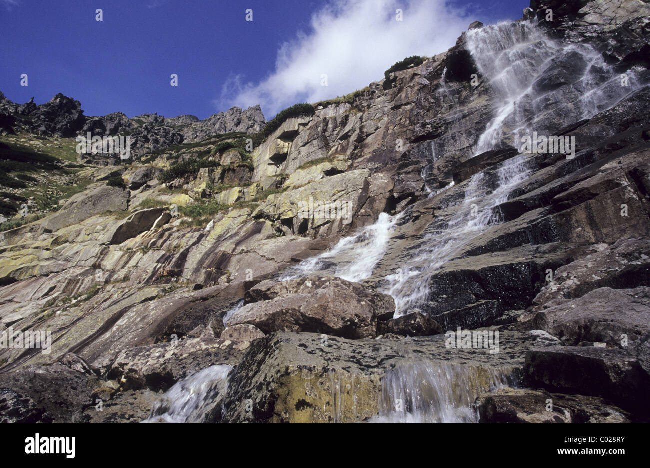 High Tatras's waterfall "Skok" in "Mlynicka dolina", the valley close ...