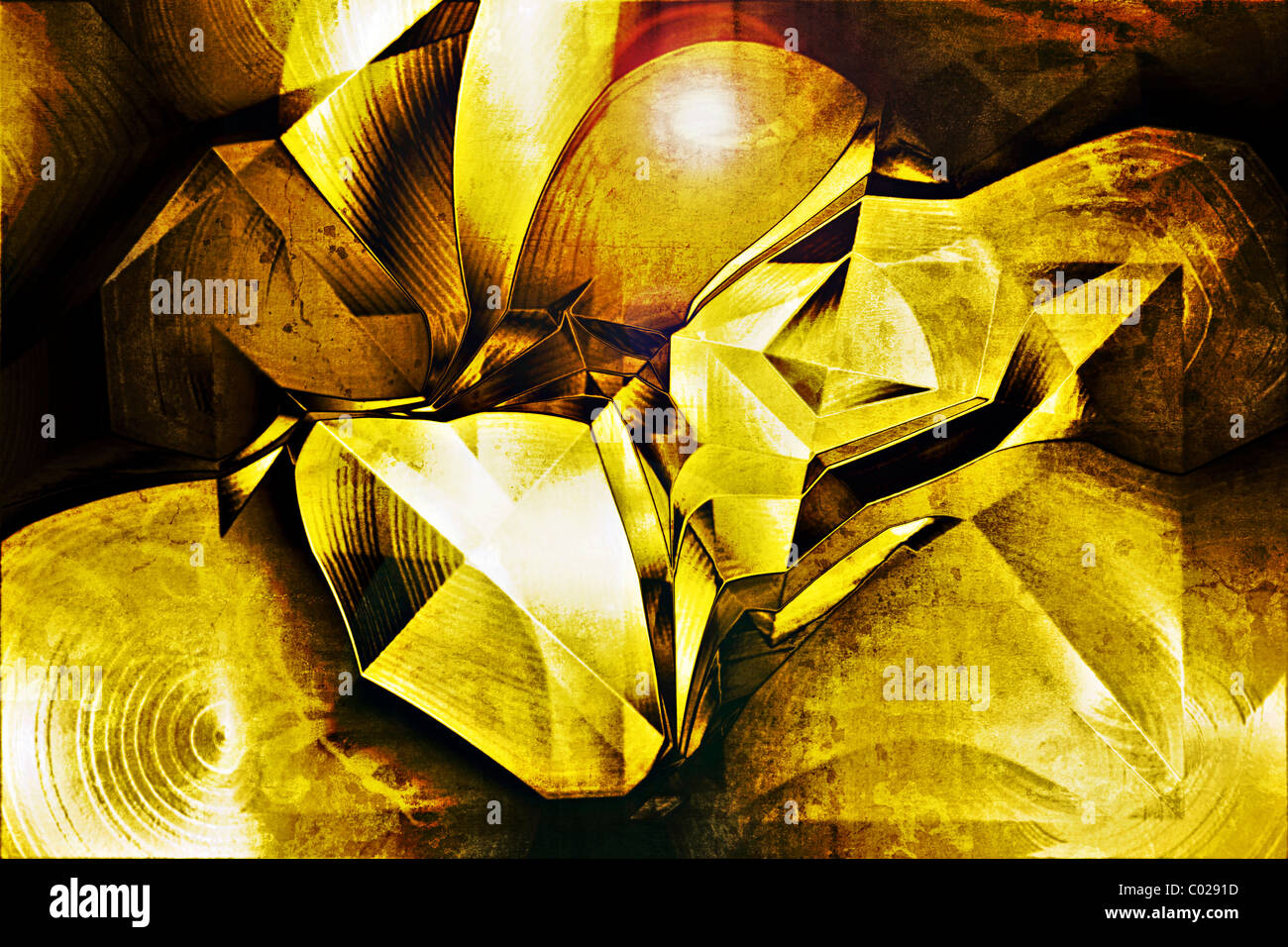 An abstract grungy gold angle background Stock Photo - Alamy