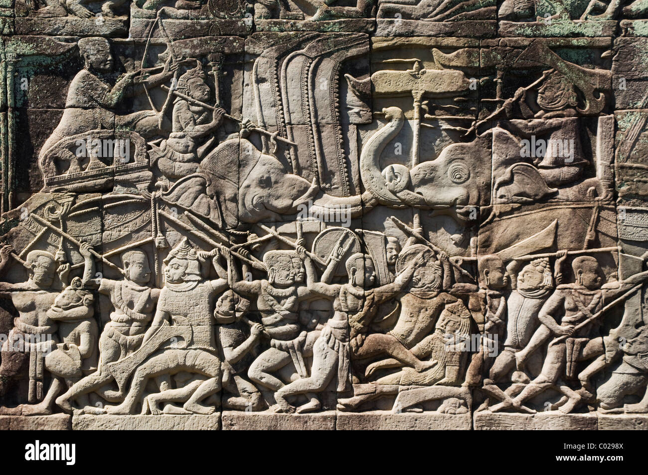 Relief, Bayon Temple, Angkor temples, Siem Reap, Cambodia, Indochina ...