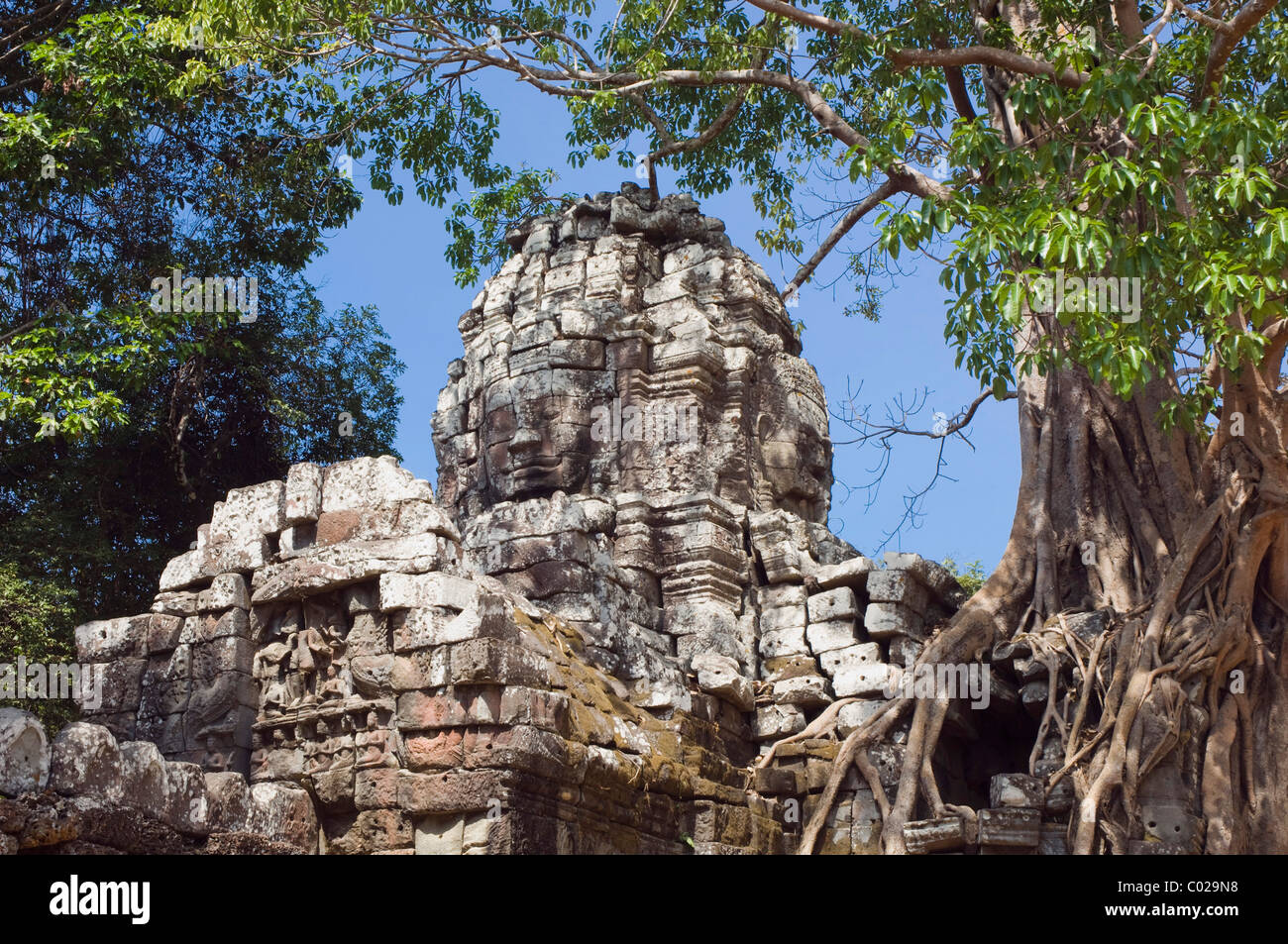 Tower of faces, Ta Som Temple, Angkor temples, Siem Reap, Cambodia ...