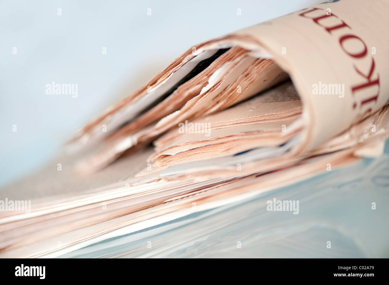 Pile of old yellowed newspapers Stock Photo - Alamy
