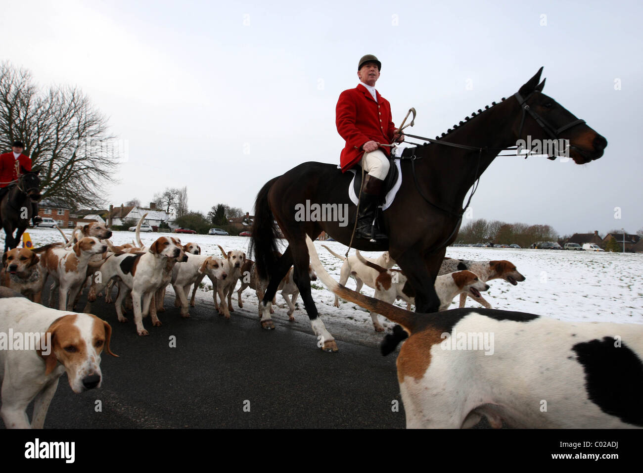 The Cambridgeshire with Enfield Chase Hunt meeting up at Eltisley Green ...