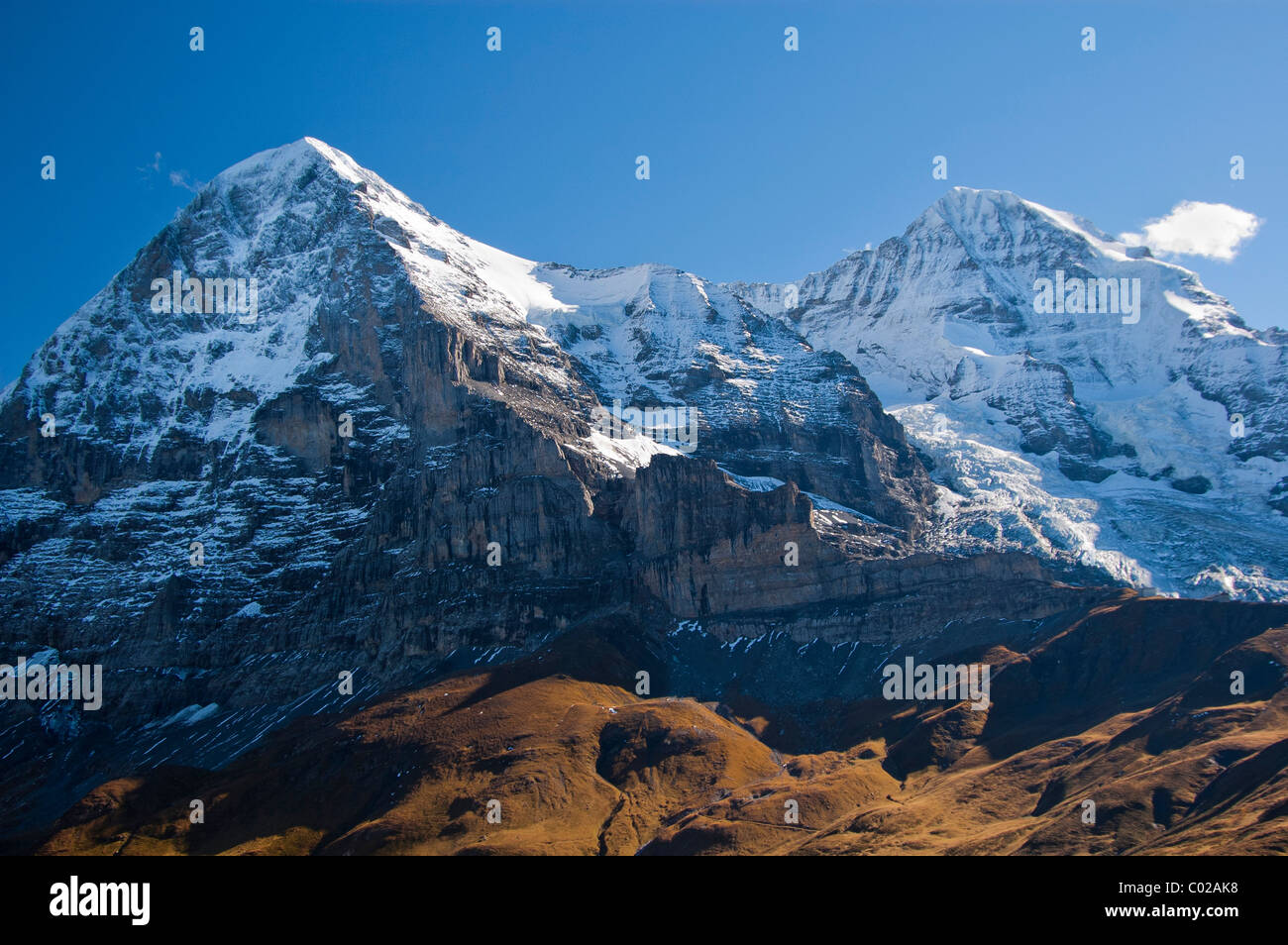 Mt Eiger and Mt Moench, Bernese Oberland, canton of Bern, Switzerland ...