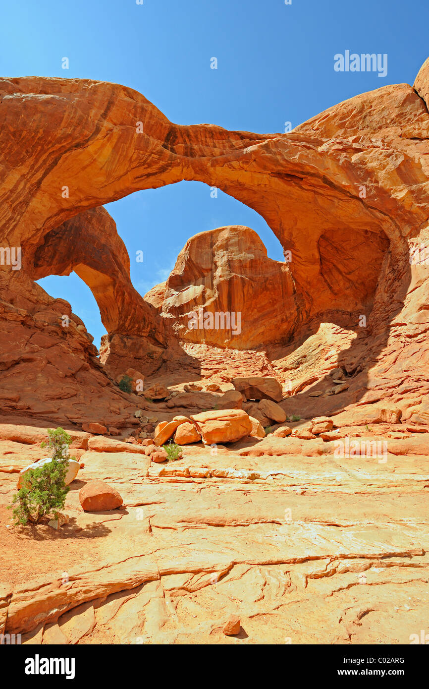 Double Arch, Arches National Park, Utah, USA Stock Photo - Alamy