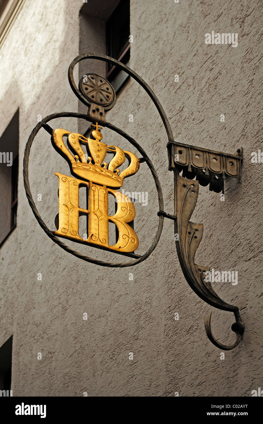 Old pub sign of the "Hofbraeuhaus am Platzl", Platzl 9, Munich, Bavaria ...