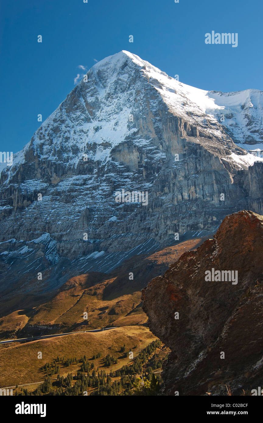 Mt Eiger seen from Kleine Scheidegg mountain pass, Bernese Oberland ...