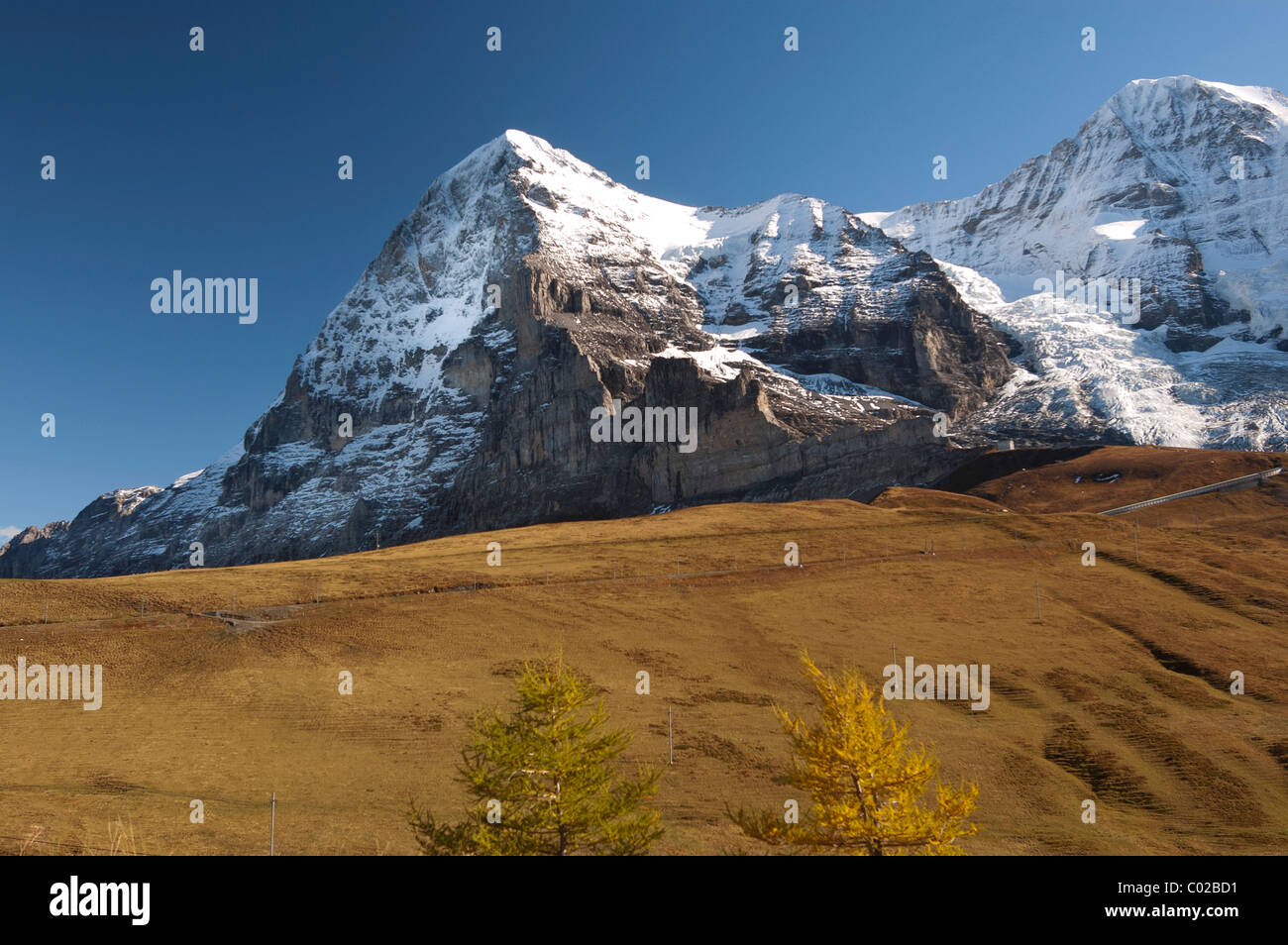 Mt Eiger seen from Kleine Scheidegg mountain pass, Bernese Oberland ...