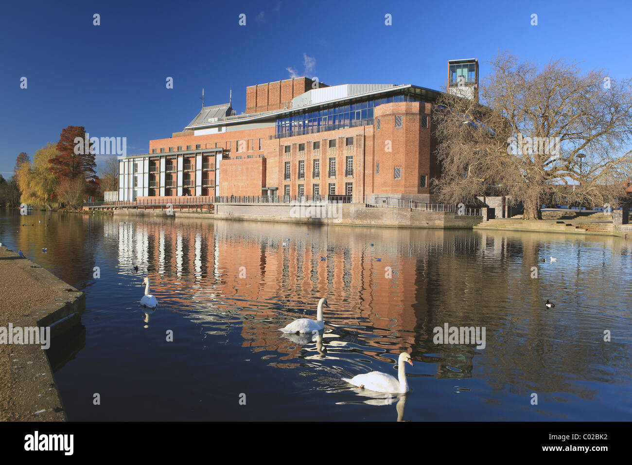 The New Royal Shakespeare Theater at Stratford upon Avon on a early ...