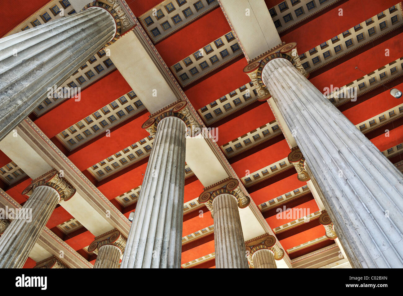 Ceiling of the Propylaea with Ionic columns, 1854-1862, Koenigsplatz ...