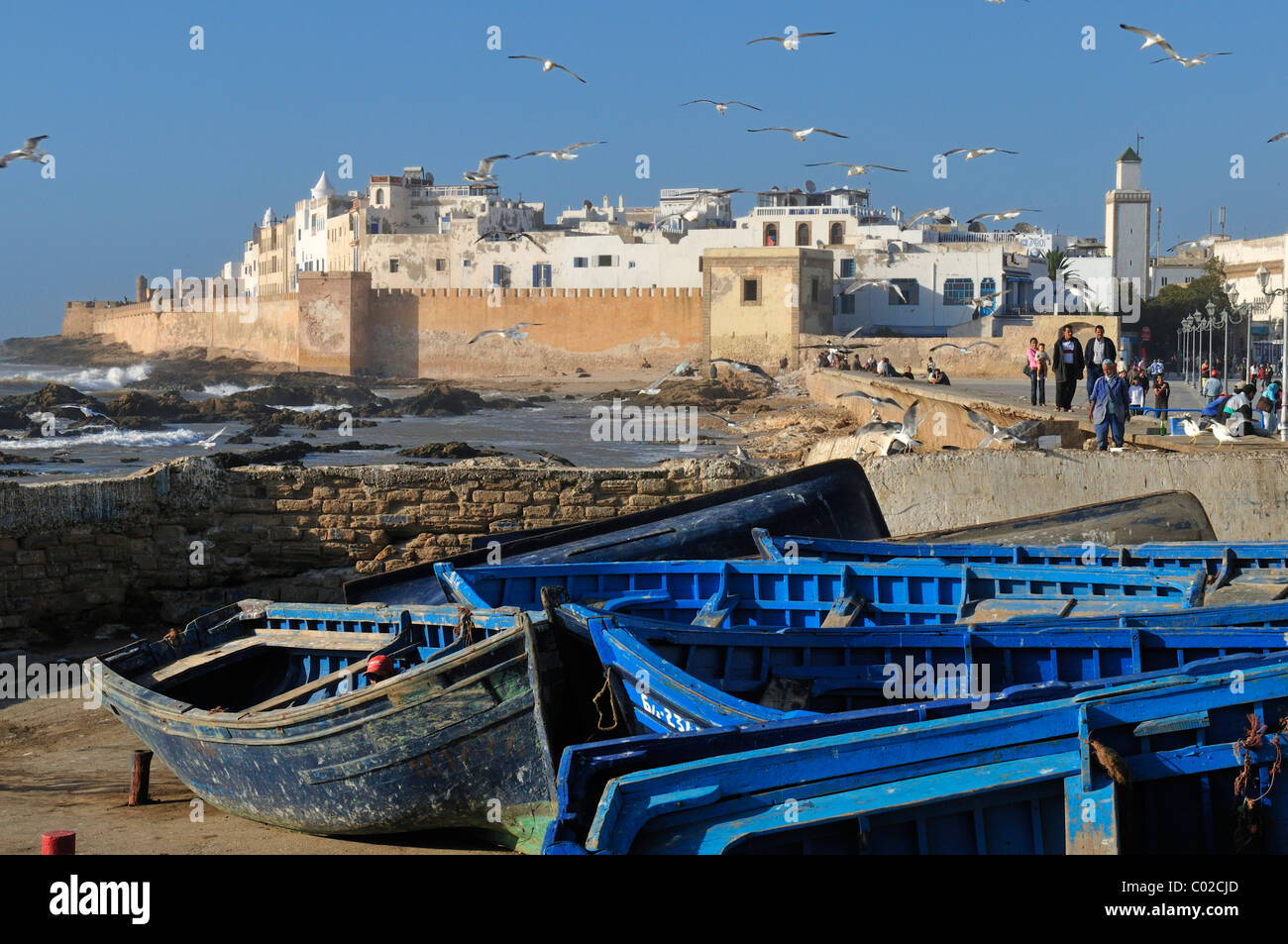 View of the historic town of Essaouira, Unesco World Heritage Site ...